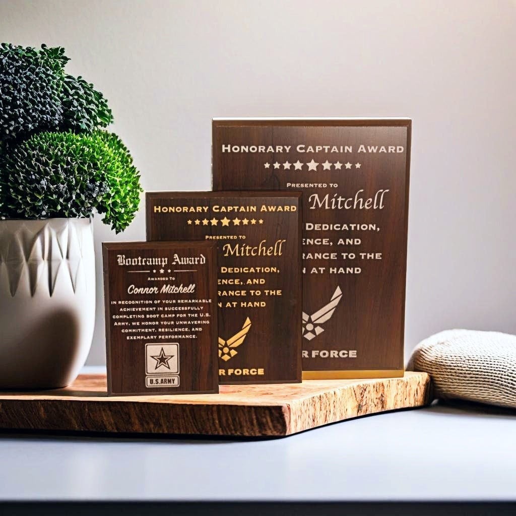 Cherry Bootcamp Award Plaque, Customizable Military Awards Army Air Fo ...
